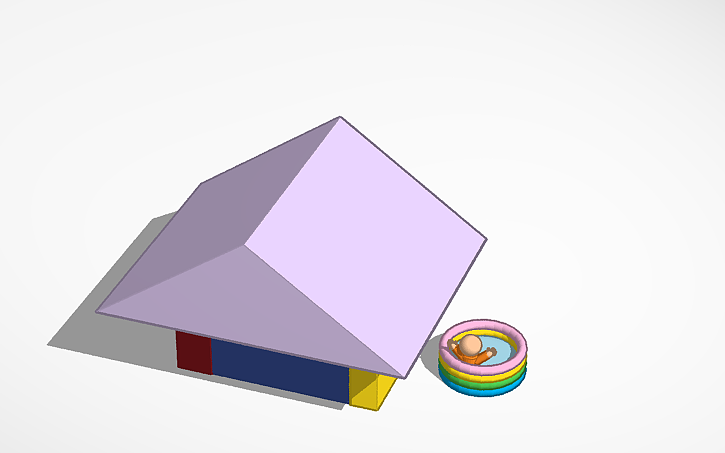 3D design Casa de prueba - Tinkercad