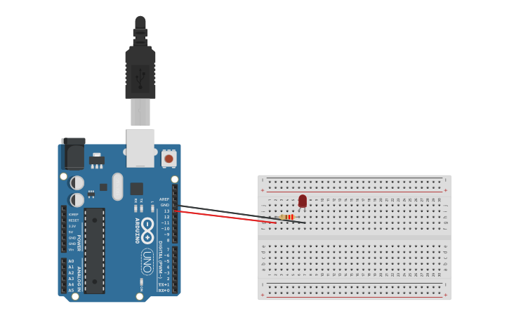 Circuit design Simple LED - Tinkercad
