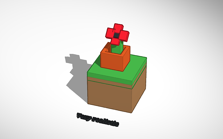 3D design Minecraft poppy - Tinkercad