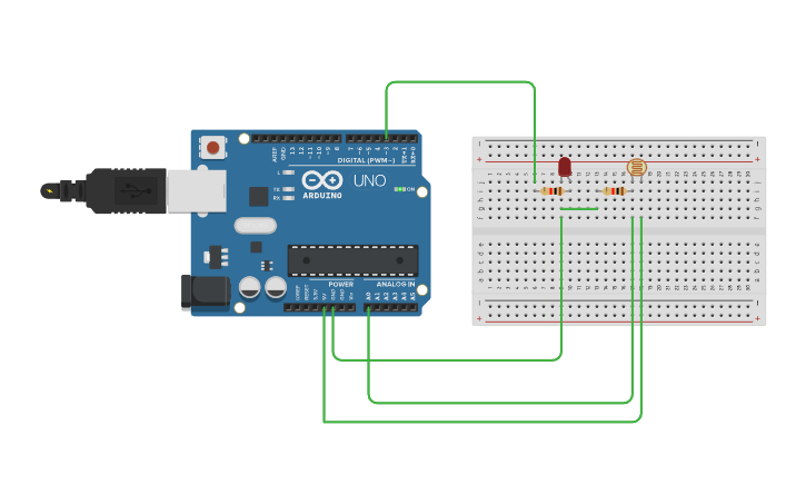 Circuit Design Lightsensor And Serial Monitor Tinkercad