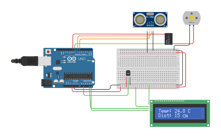 Circuit design Smart Automatic Fan - Tinkercad