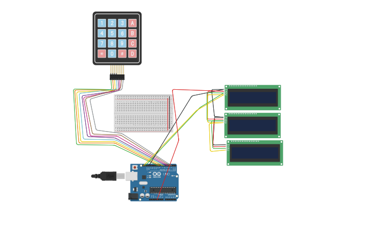 Circuit design serial I2C - Tinkercad