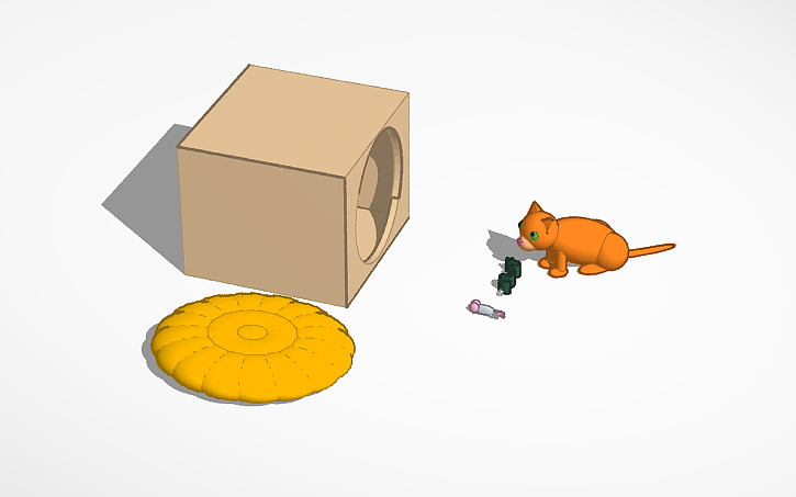3D design Cat Play Set(Kitten Included) - Tinkercad