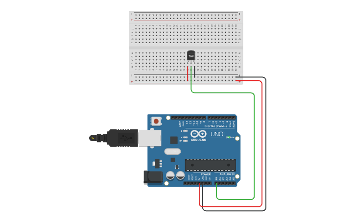 Circuit design Temperature Sensor - Tinkercad