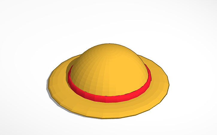 3D design Luffy Hat - Tinkercad