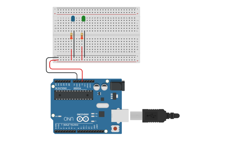 Circuit design Simple Circuit 2 - Tinkercad