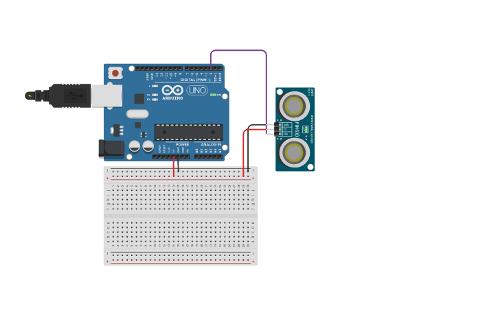 Circuit design Sensor de Distancia - Tinkercad