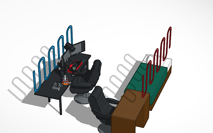 3D design setup gamer - Tinkercad