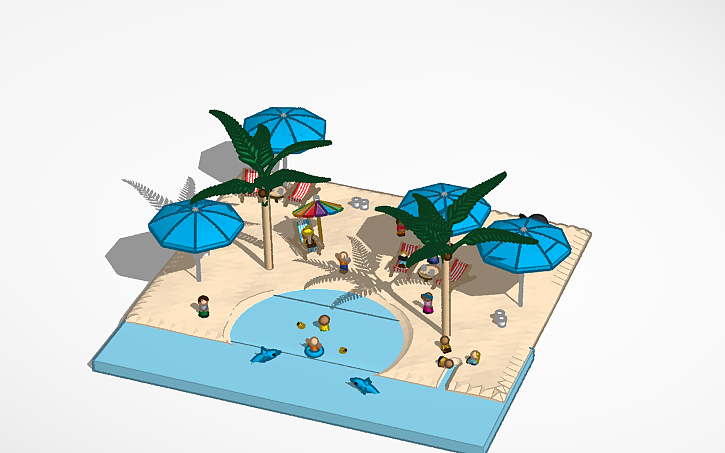 3D design Copy of Summer Beach - Tinkercad