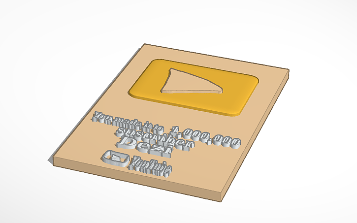 3D design gold playbutton - Tinkercad