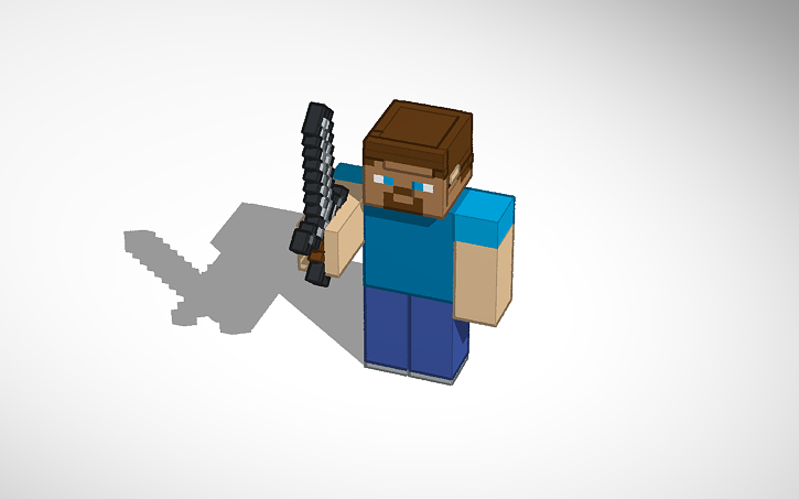 3D design Minecraft steve with sword#MineCraft - Tinkercad