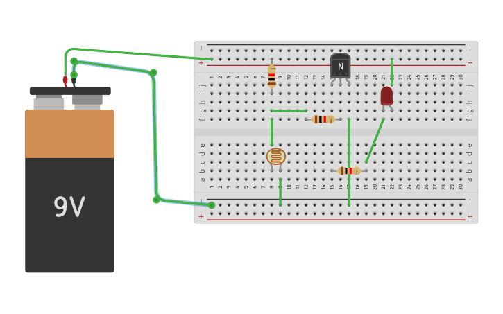 Circuit design sensor de luz contransistor paula - Tinkercad