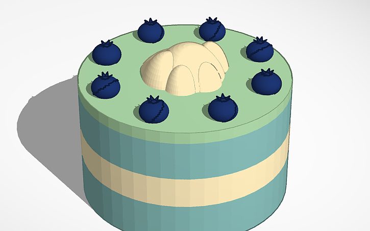 3D design Day 213 of Tinker Every Day: Blueberry-pear cake (For ...