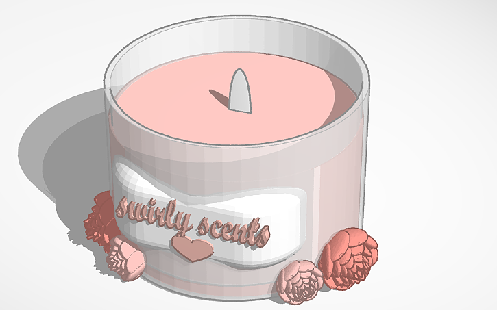 3D design rose scent candle - Tinkercad