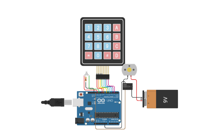 Circuit design smart lock [Keypad] - Tinkercad