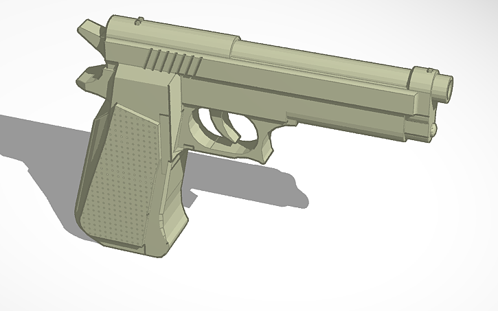 3D design Realistic Pistol - Tinkercad