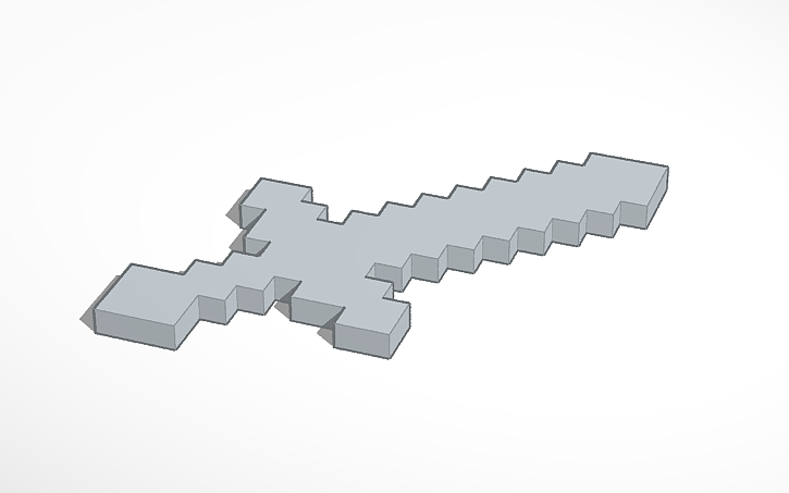 3D design Minecraft sword - Tinkercad