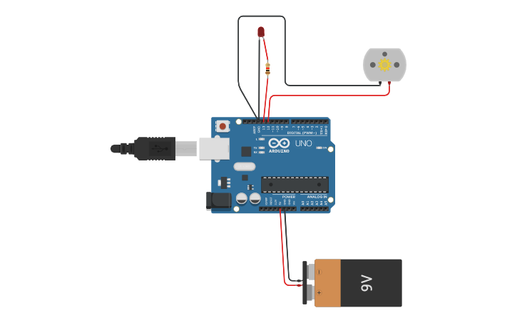 Circuit design Basic Arduino Battery Connection - Tinkercad