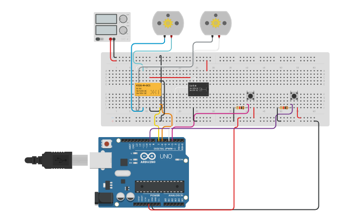 Circuit design ascensor con arduino - Tinkercad