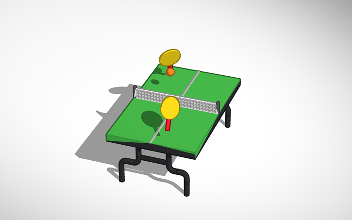 3D design Ping Pong Table - Tinkercad