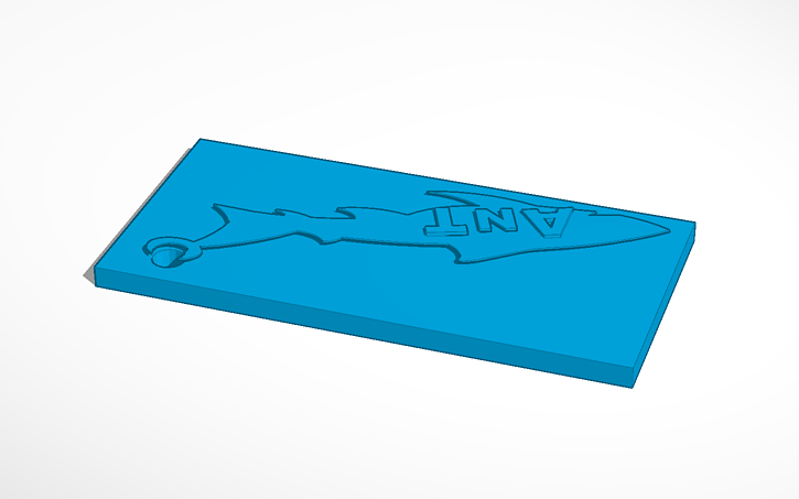 3D design Shark name tag - Tinkercad