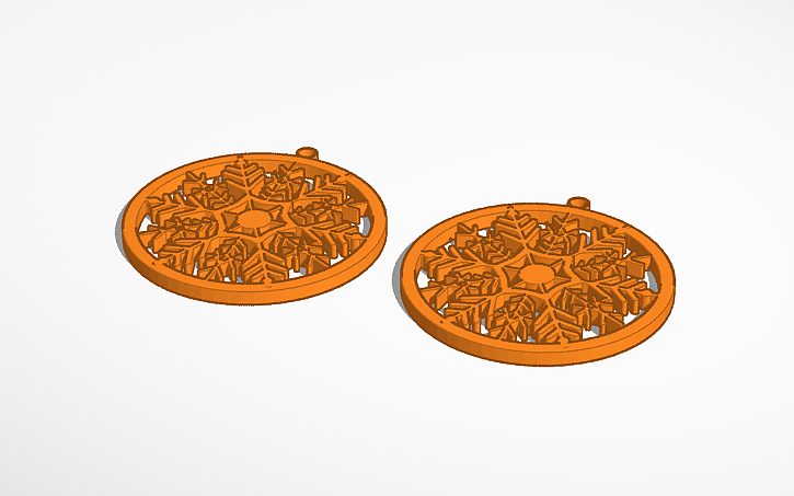 3D design snowflake earring 2 - Tinkercad
