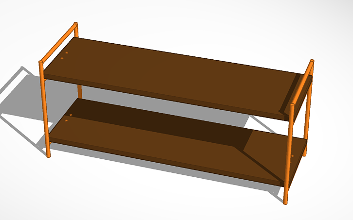 3D design Copper & Wood Shoe Rack - Tinkercad