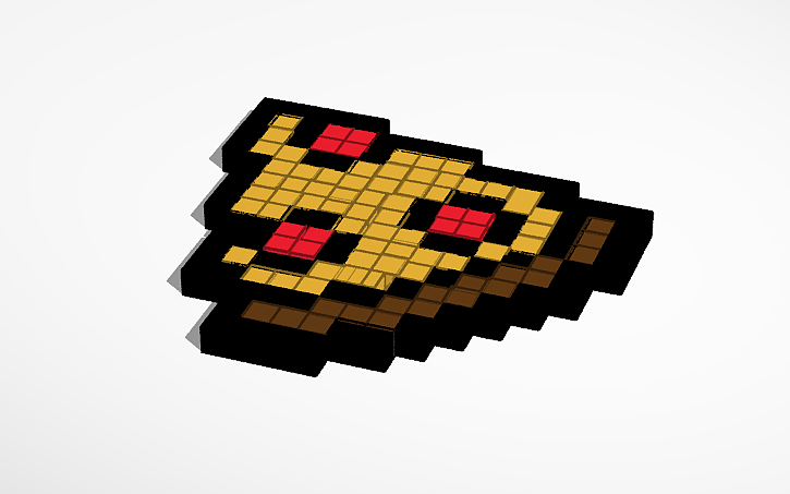 3D design Pizza Pixel Art - Tinkercad