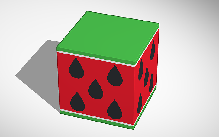 3D design Watermelon cube - Tinkercad
