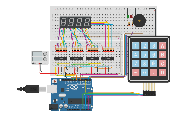 Circuit design Project "Safe" - Tinkercad
