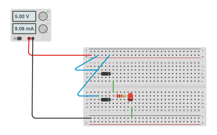 Circuit design OR GATE (USING DIODE) - Tinkercad