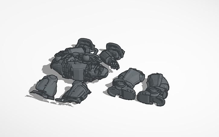 3D design T45 power armor toy - Tinkercad