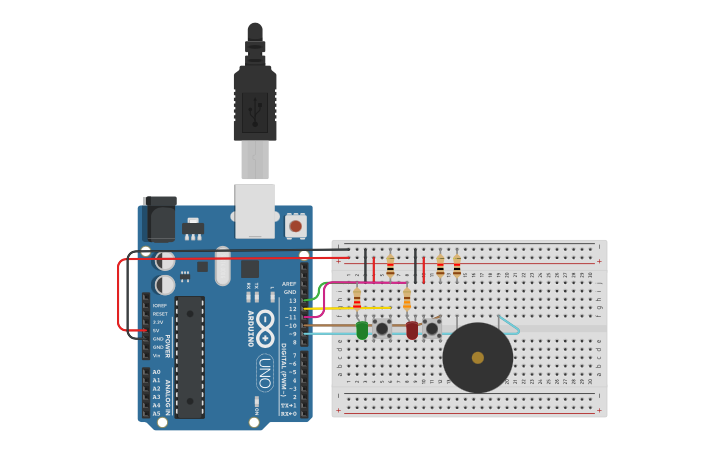 Circuit design BUTON UYGULAMASI - Tinkercad