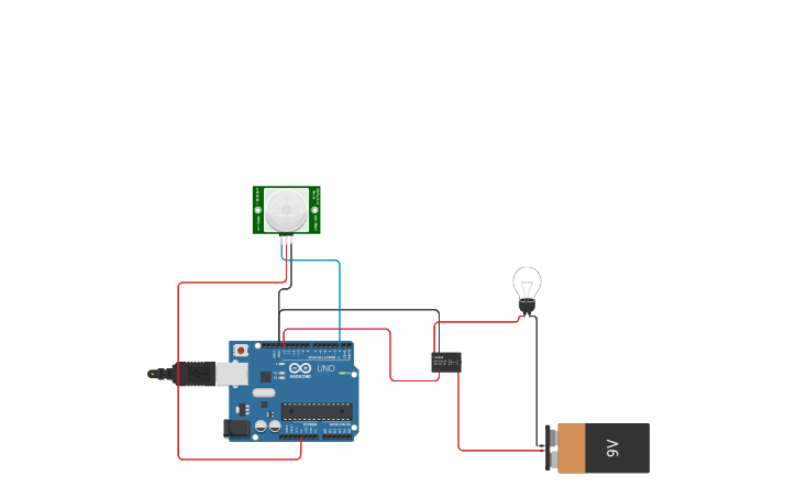 Circuit design Turn on an AC lamp using Arduino, 5V relay and motion ...