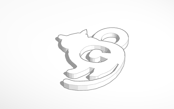 3D design Cat key chain - Tinkercad