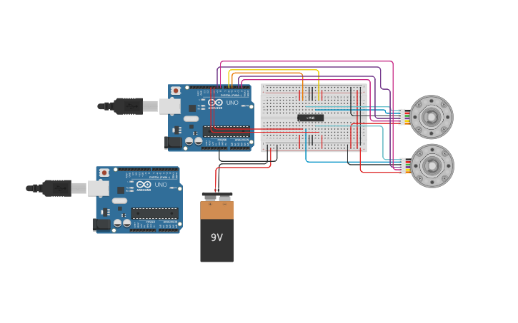 Circuit design Encoder motor control - Tinkercad