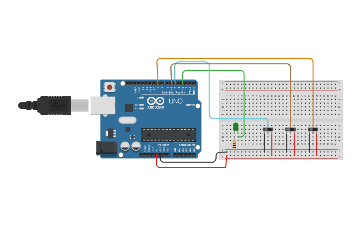 Circuit design exercise_2_switches - Tinkercad