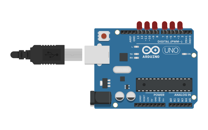 Circuit design leds con arduino - Tinkercad
