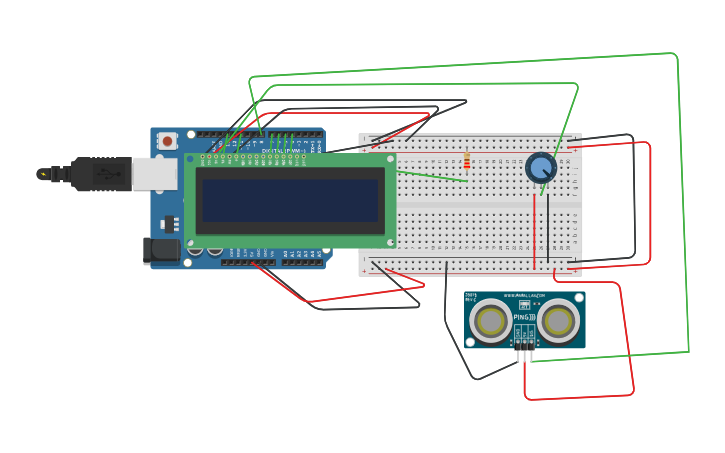 Circuit design Distance Measuring Device - Tinkercad