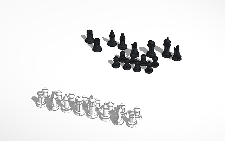 3D design Chess Pieces - Tinkercad