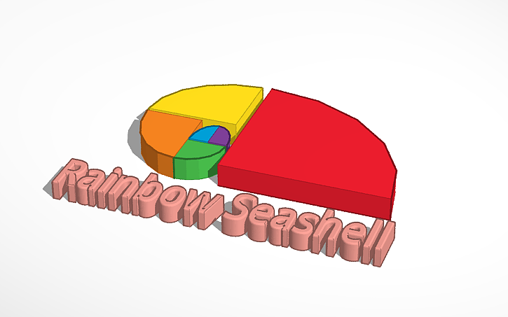 3D design Rainbow Seashell - Tinkercad