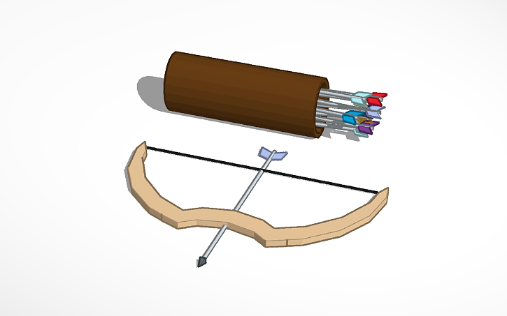 3D design Bow and Arrow - Tinkercad