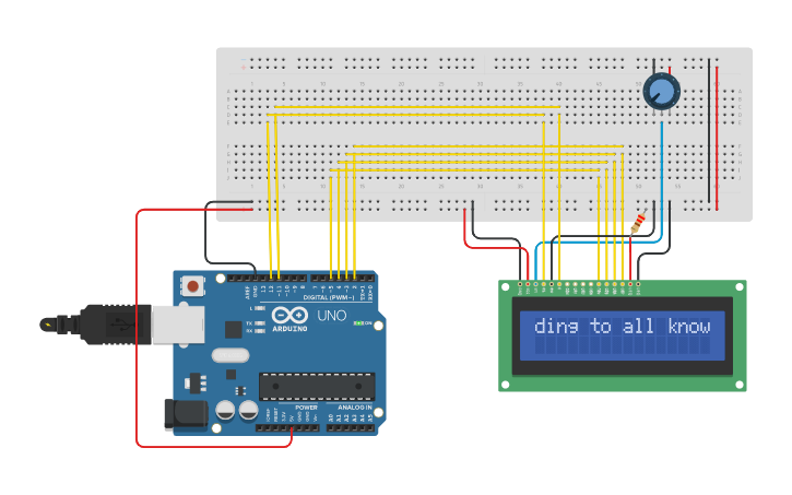 Circuit design LCD screen - Tinkercad