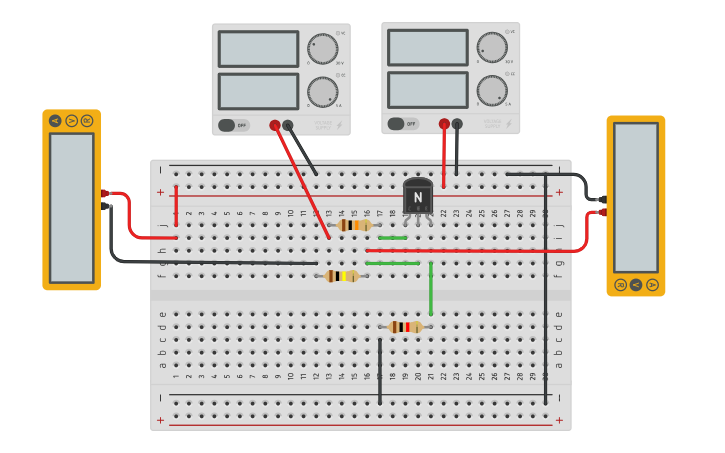 Circuit design Input Characteristic Transistor - Tinkercad