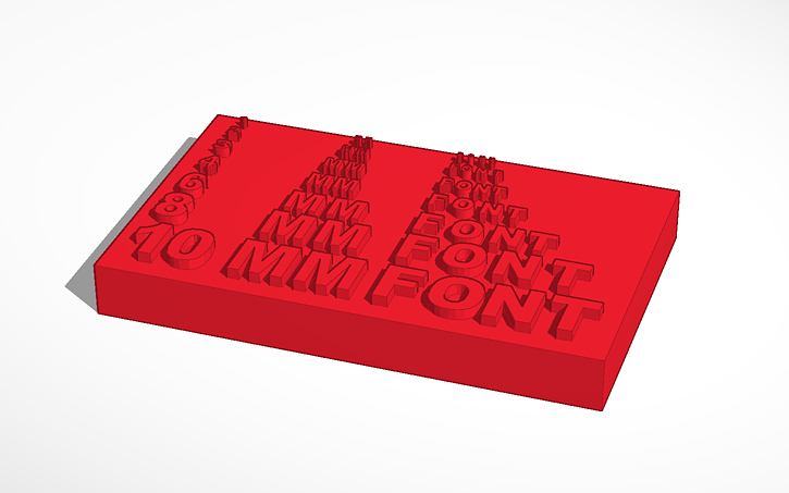 3D design Madatech Fablab Font Sizes - Tinkercad