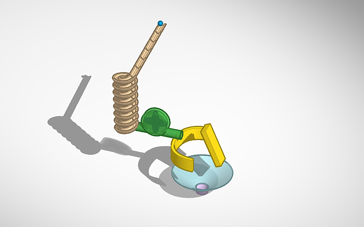 3D design Ball Shooter with Spiral - Tinkercad