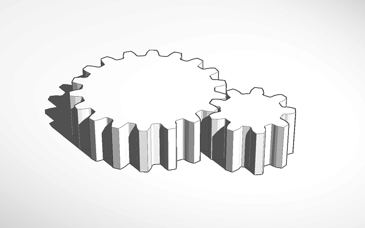 3D design Gears importet from Gear Template Generator - Tinkercad