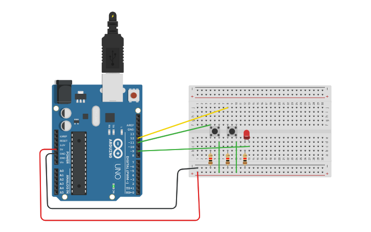 Circuit Design Encendido De Led Condicional Santiago Ochoa Y Mauro Franco Tinkercad