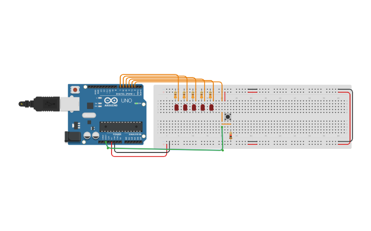 Circuit design CONTADOR DE 5 BITS CON ARDUINO - Tinkercad