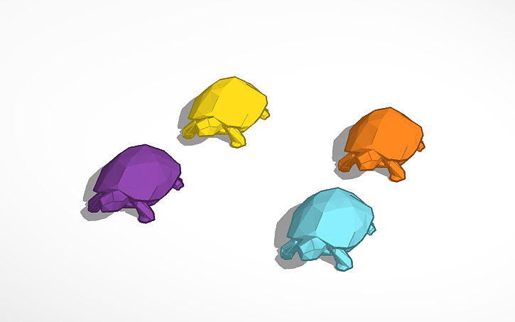 3D design the four turtles - Tinkercad